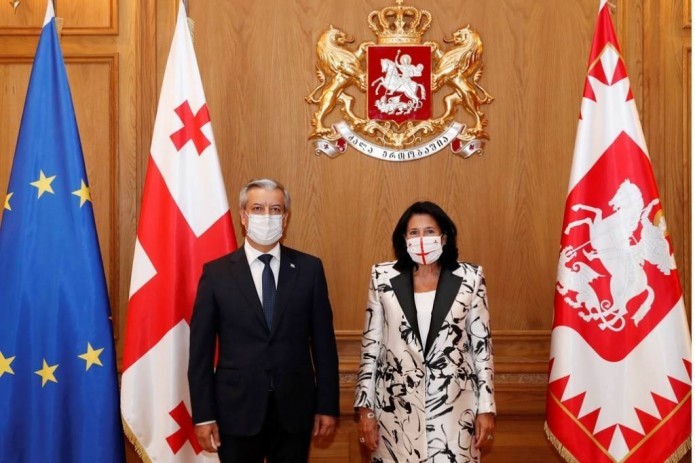 Ambassador Bahrom Ashrafkhanov presents his credentials to President of ...