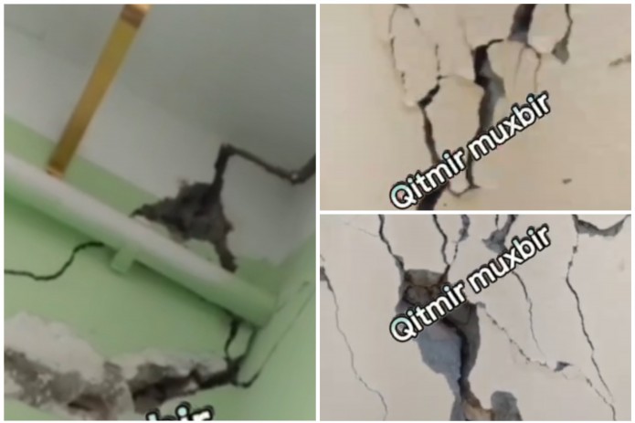 Qashqadaryoda yangi qurilgan namunali uylar qulab tushish arafasidaligi ...